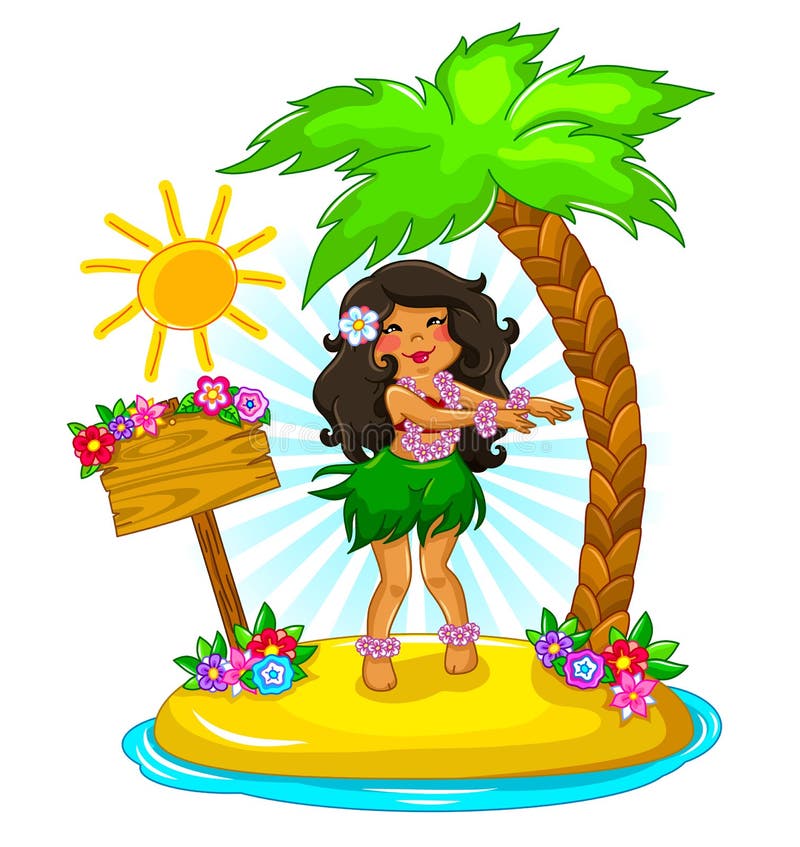 Hula girl stock vector. Illustration of board, decoration - 24891747