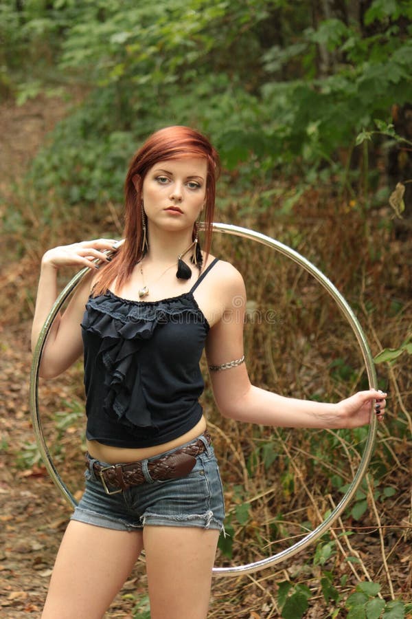 Hula Hoop Woman in the Woods Stock Photo - Image of young, forest: 25666202