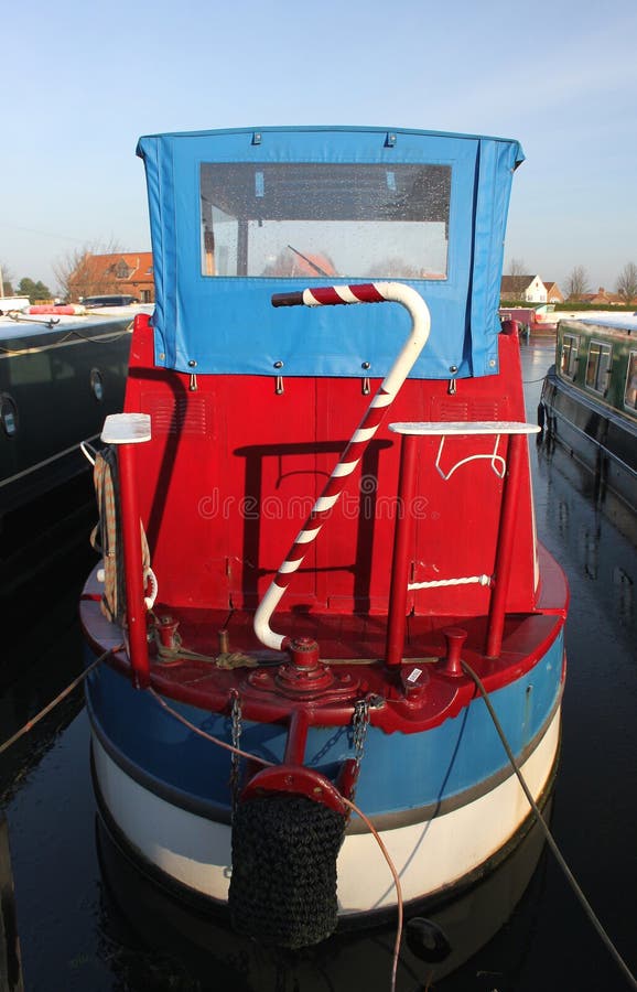 Hull of red narrowboat stock photo. Image of narrowboat - 48411068