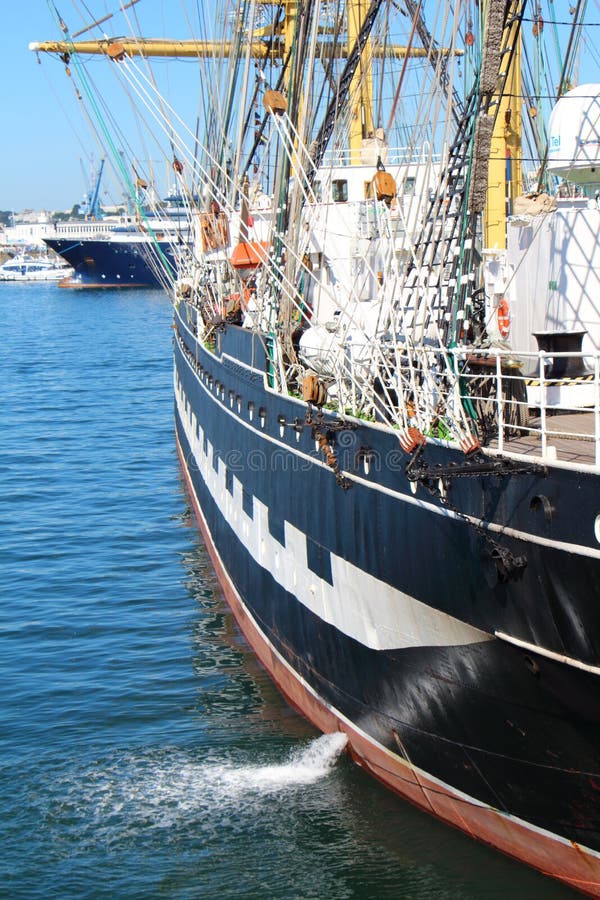 Hull of a sailboat stock image. Image of metal, nautical - 86464827