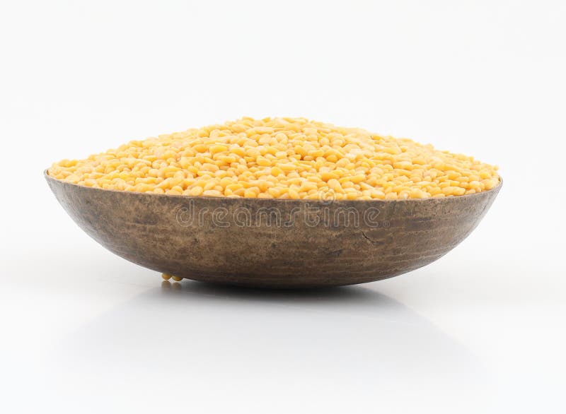 Hulled-split mung bean stock image. Image of isolated - 93997625