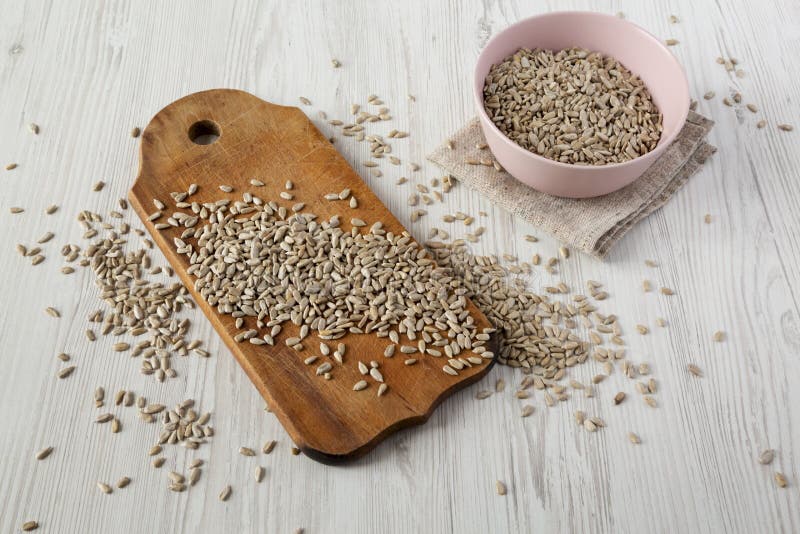 Hulled Sunflower Seeds, Side View. Close-up Stock Photo - Image of ...