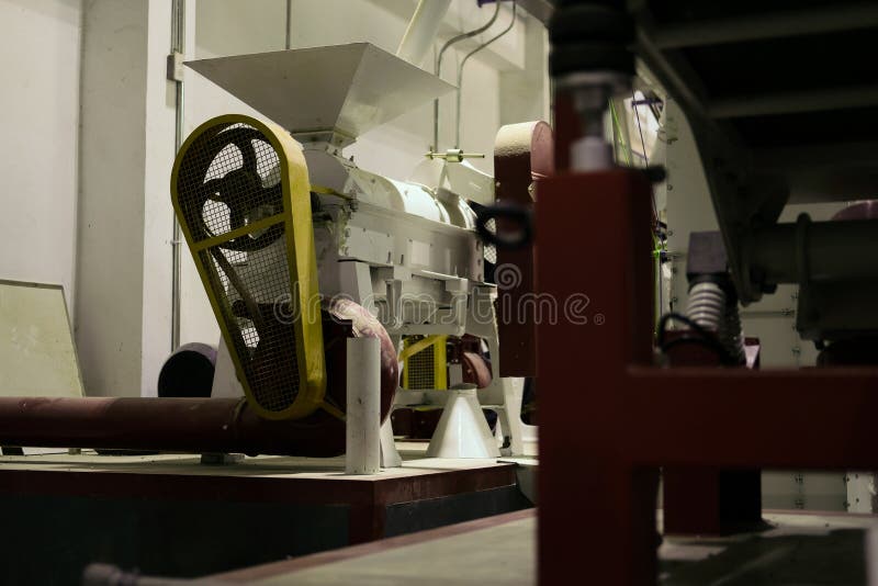 Huller Machine. Coffee Processing in Food Factory Stock Image - Image ...