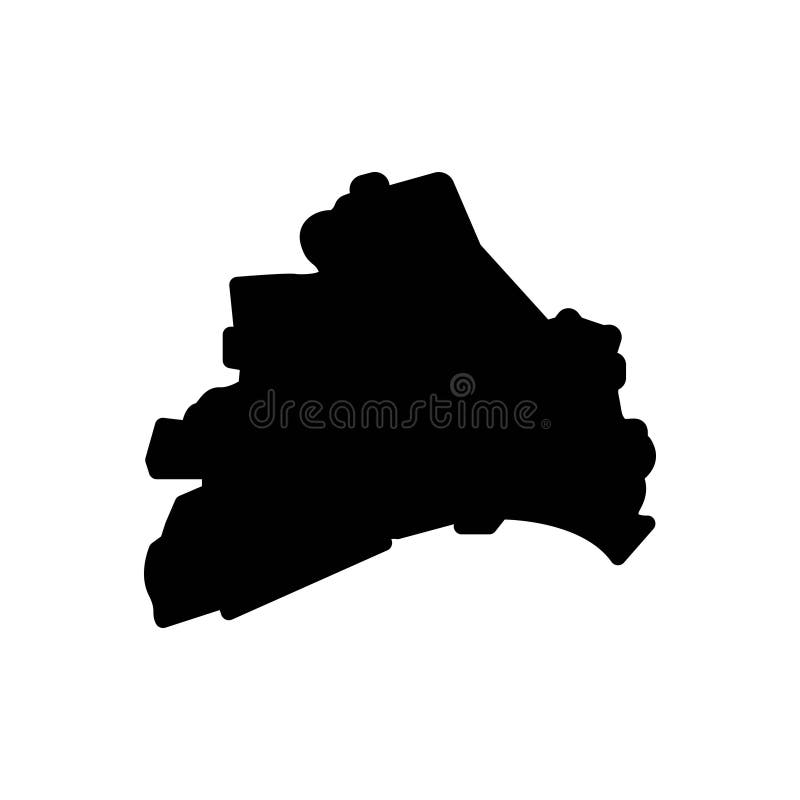 Black Solid Icon for Hullshape, Blank and District Stock Illustration - Illustration of icon ...