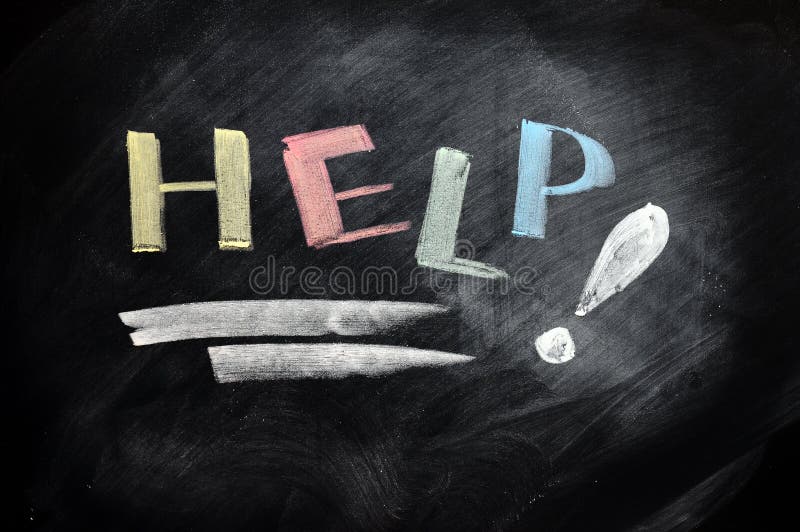 Hulp Die Met Krijt Wordt Geschreven Stock Foto - Image of begrip ...