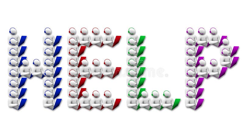 Hulp - Het Team Van De Dienst Van De Klant Stock Illustratie ...