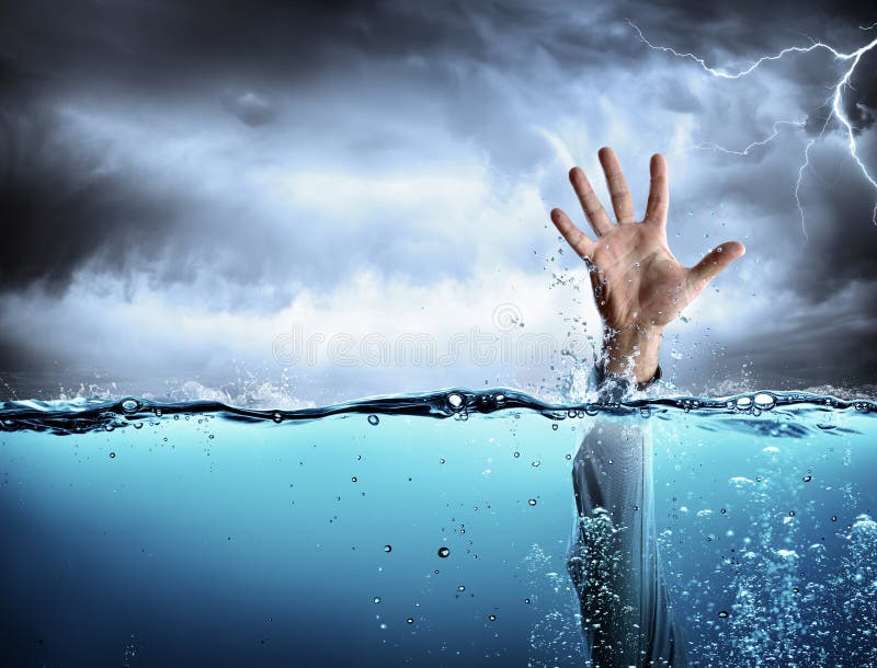 Hulpconcept - Verdrinking En Mislukking Stock Afbeelding - Image of ...