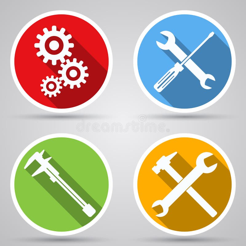 De Symbolen Van De Steun Van Techical Vector Illustratie - Illustration ...