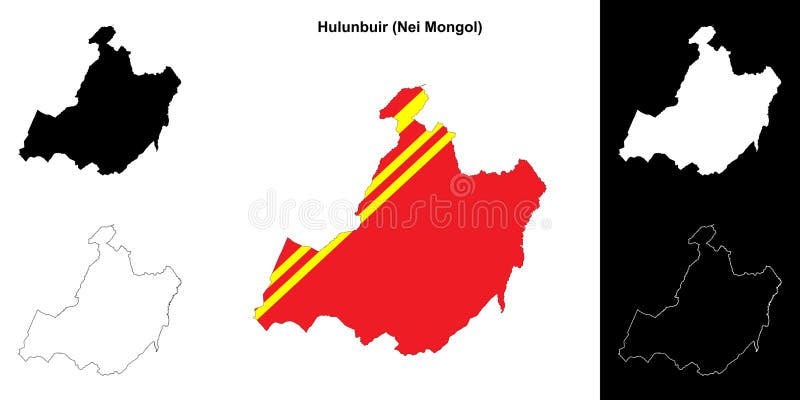 Hulunbuir outline map stock illustration. Illustration of outline ...