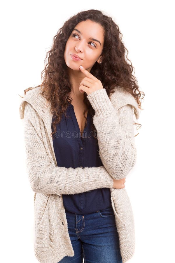 Hum... Let Me Think about this Stock Image - Image of girl, boss: 61433121