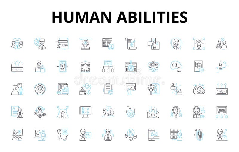 Human Abilities Linear Icons Set. Resilience, Creativity, Intelligence ...