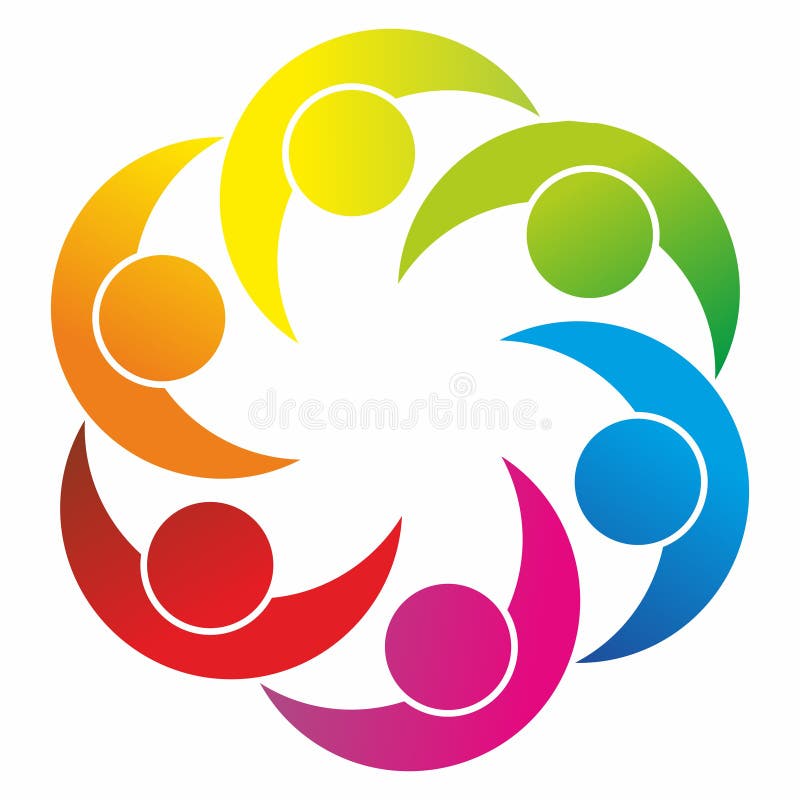Teamwork Colorful People Working Together Logo Stock Illustration ...