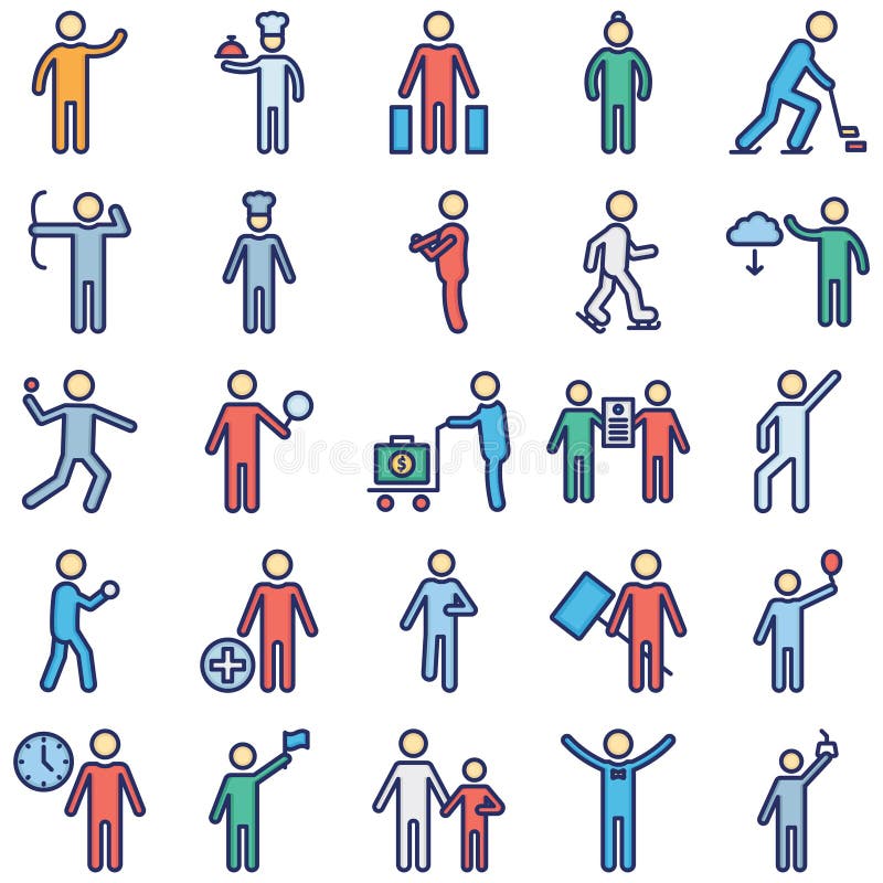 Human Activity Vector Icons Set Every Single Icon Can Be Easily ...