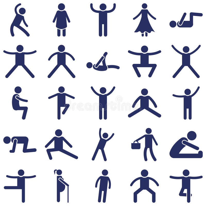 Human Activity Vector Icons Set Every Single Icon Can Be Easily ...