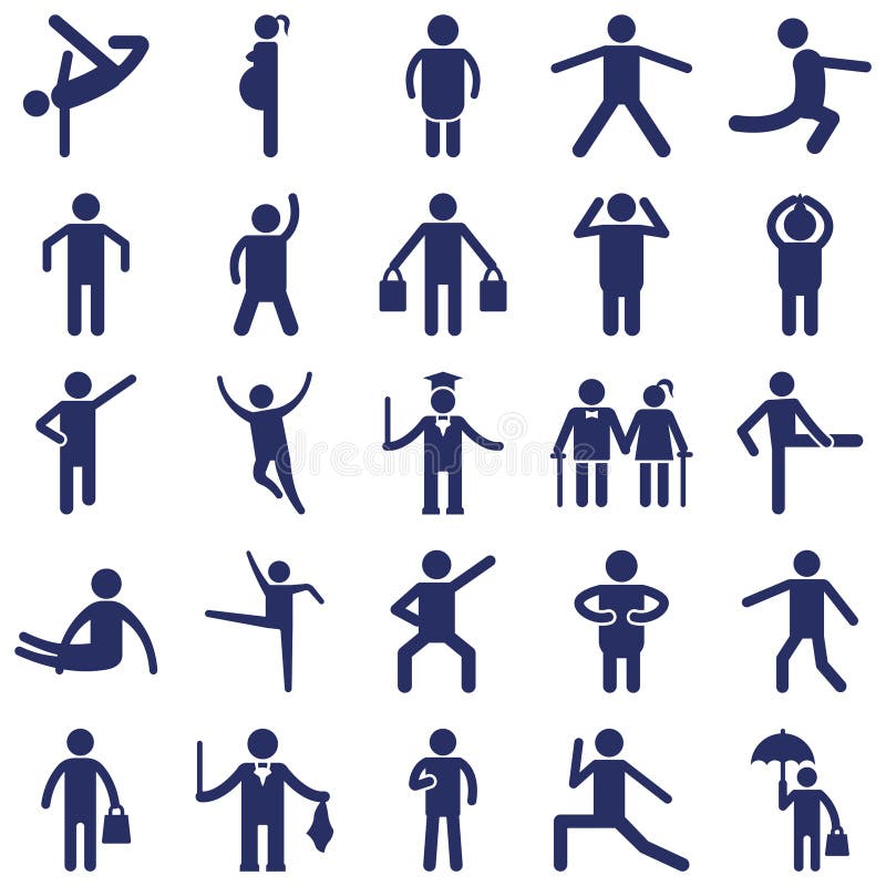 Human Activity Vector Icons Set Every Single Icon Can Be Easily ...