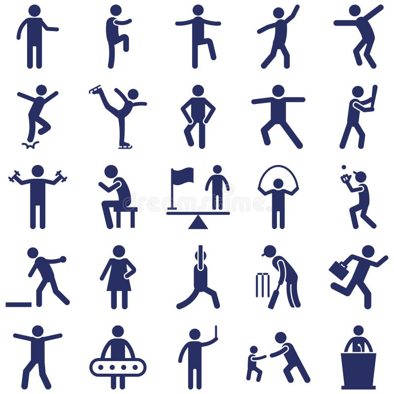 Human Activity Vector Icons Set Every Single Icon Can Be Easily ...