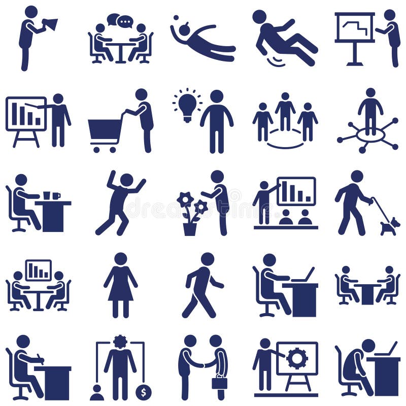 Human Activity Vector Icons Set Every Single Icon Can Be Easily ...