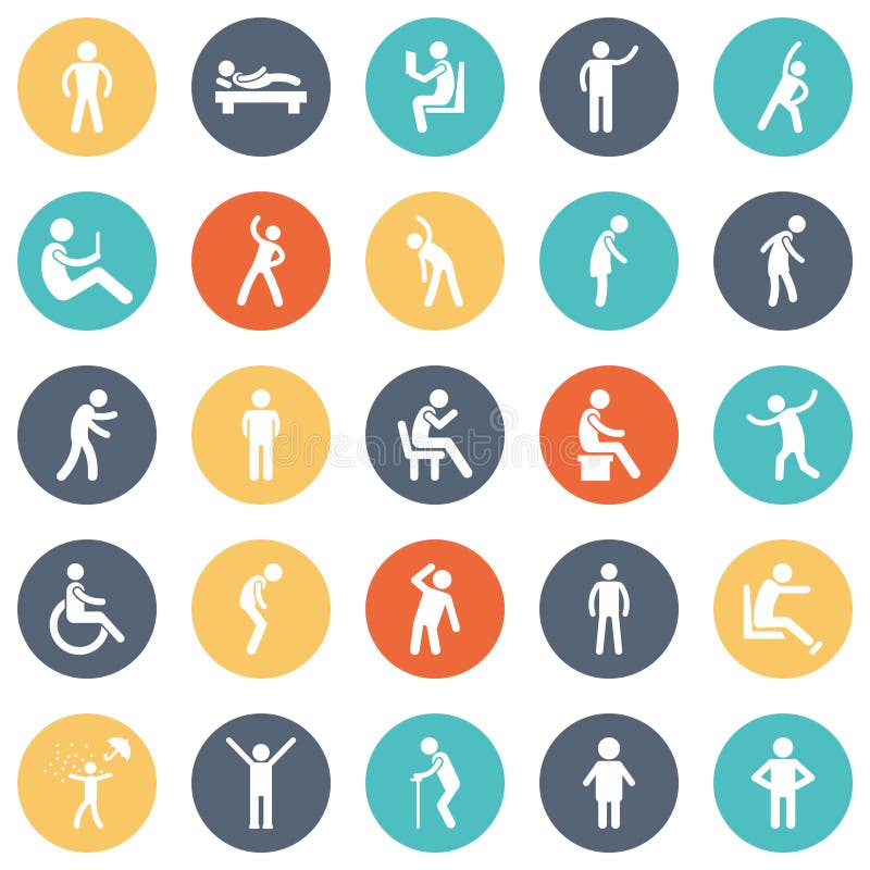 Human Activity Vector Icons Set Every Single Icon Can Be Easily ...