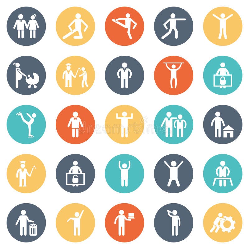 Human Activity Vector Icons Set Every Single Icon Can Be Easily ...