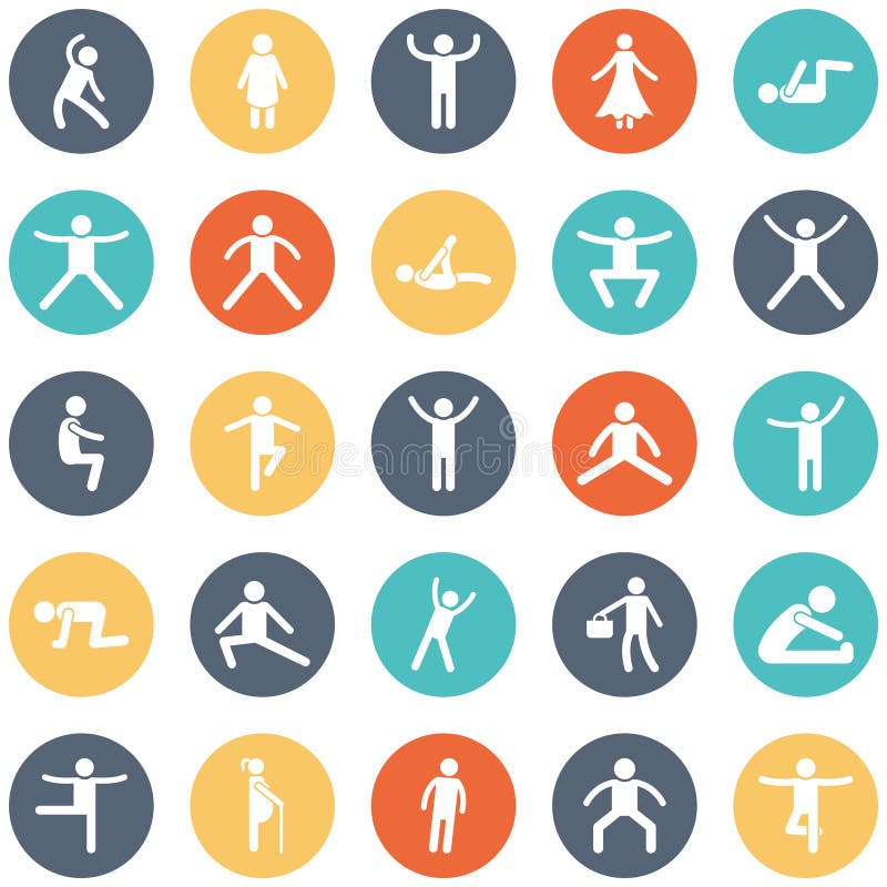 Human Activity Vector Icons Set Every Single Icon Can Be Easily ...