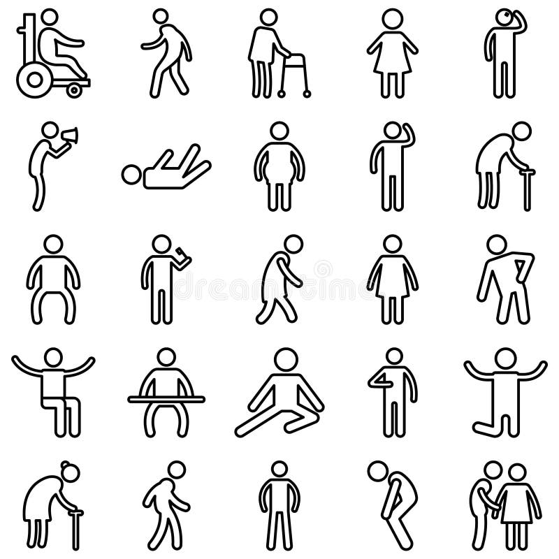 Human Activity Vector Icons Set Every Single Icon Can Be Easily ...