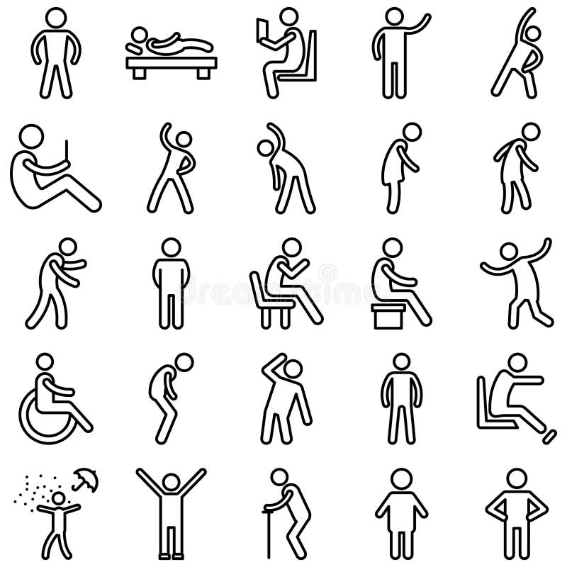 Human Activity Vector Icons Set Every Single Icon Can Be Easily ...