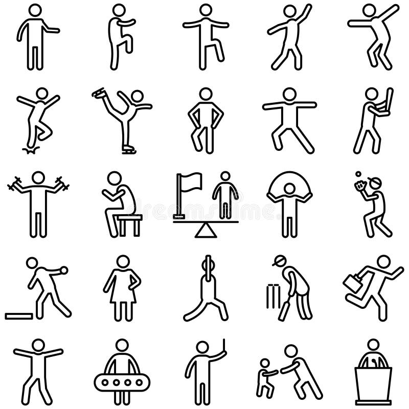 Human Activity Vector Icons Set Every Single Icon Can Be Easily ...