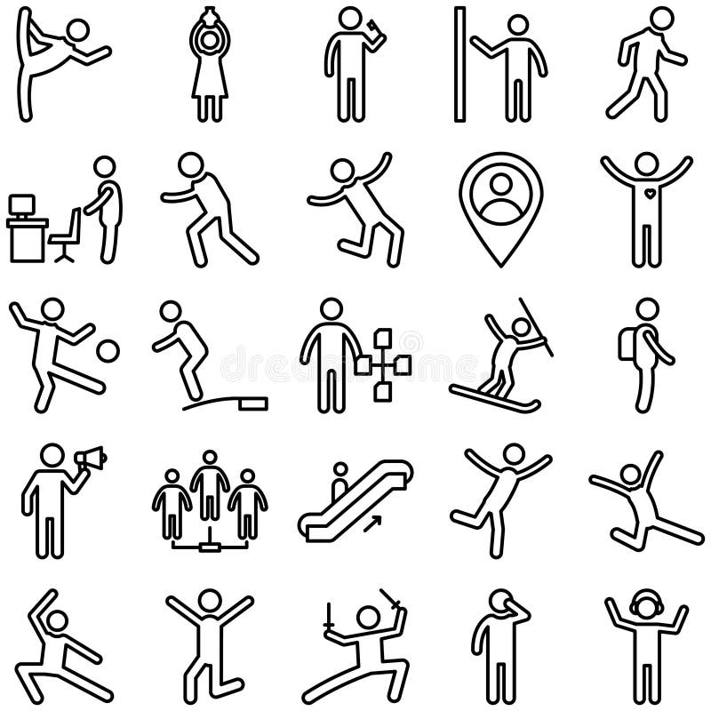 Human Activity Vector Icons Set Every Single Icon Can Be Easily ...