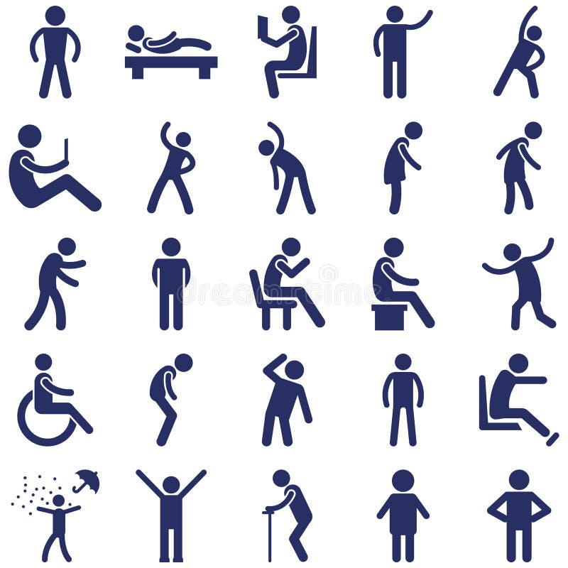 Human Activity Vector Icons Set Every Single Icon Can Be Easily ...