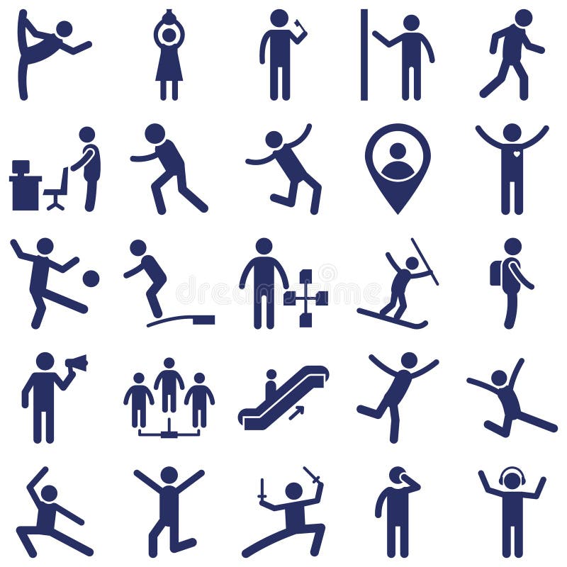 Human Activity Vector Icons Set Every Single Icon Can Be Easily ...