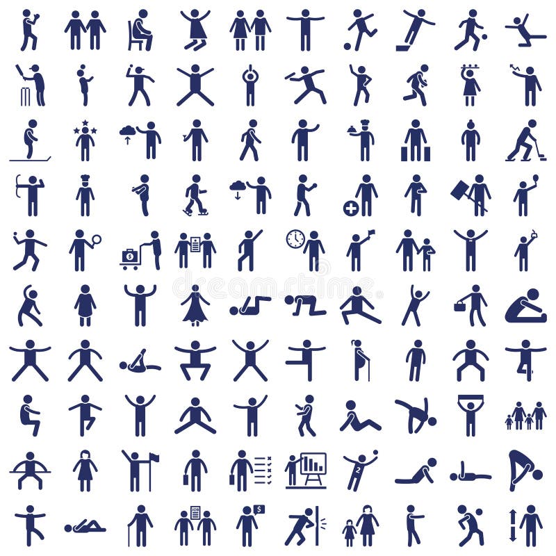 Human Activity Vector Icons Set Every Single Icon Can Be Easily ...