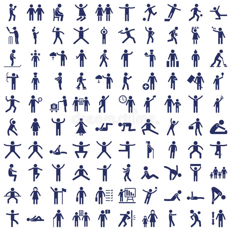 Human Activity Vector Icons Set Every Single Icon Can Be Easily ...