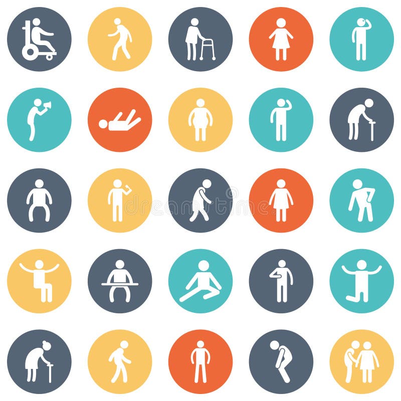 Human Activity Vector Icons Set Every Single Icon Can Be Easily ...