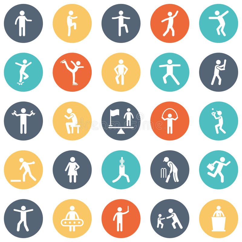 Human Activity Vector Icons Set Every Single Icon Can Be Easily ...