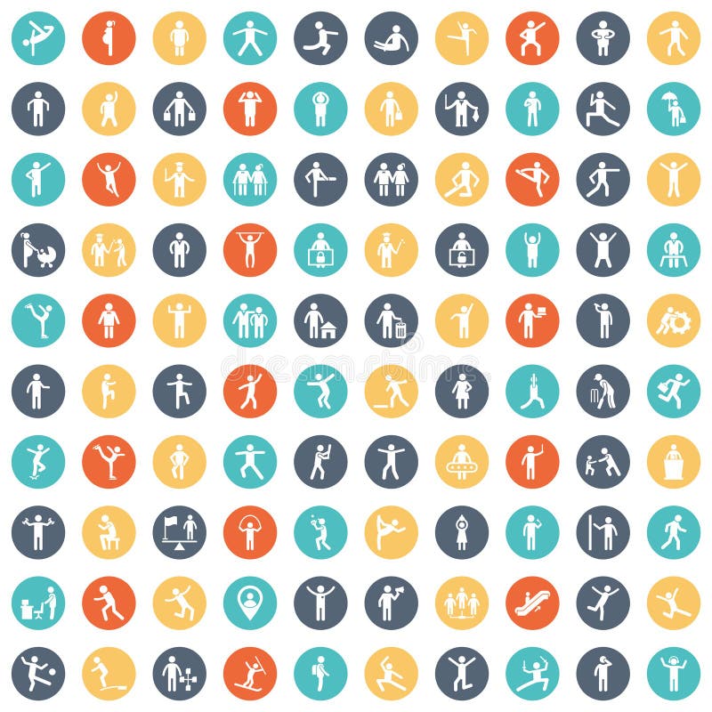 Human Activity Vector Icons Set Every Single Icon Can Be Easily ...
