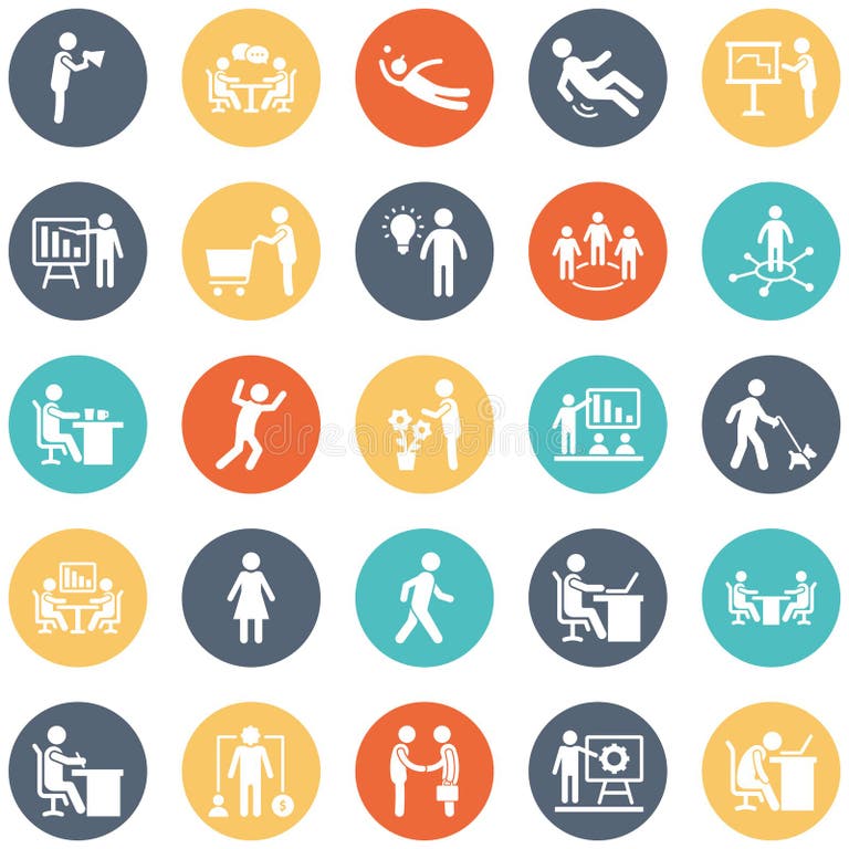 Human Activity Vector Icons Set Every Single Icon Can Be Easily ...