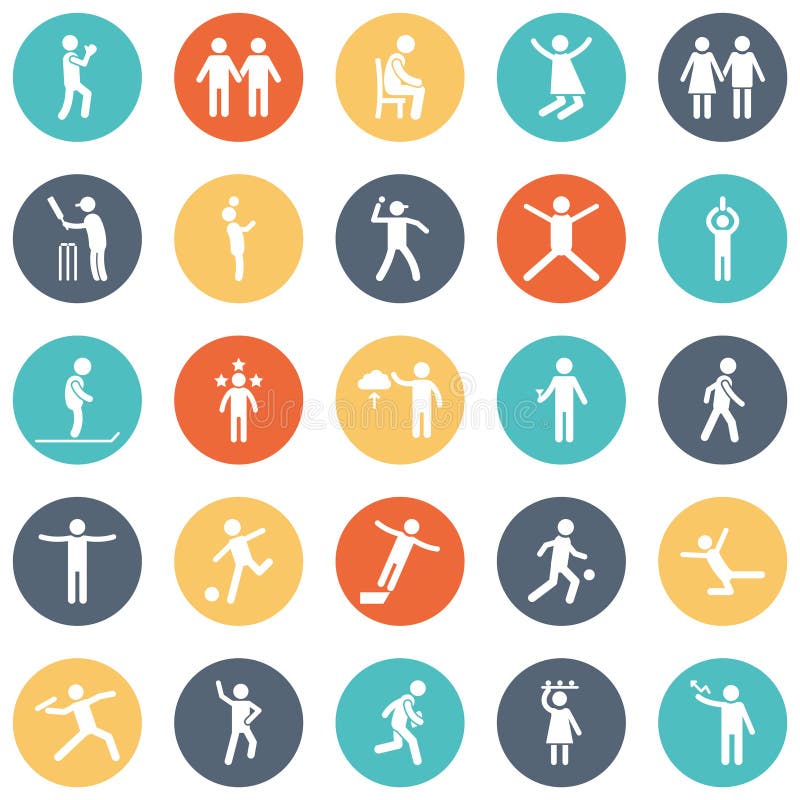 Human Activity Vector Icons Set Every Single Icon Can Be Easily ...