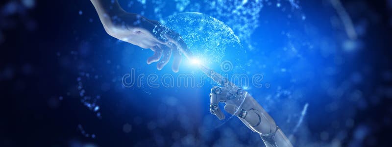 Human and AI Collaboration in Advanced Technology Concept Stock Image ...
