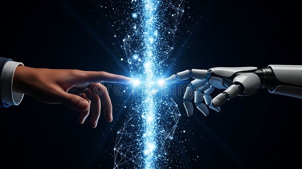 Human and AI Collaboration Bridging the Technological Gap in the Digital Age Future Stock ...