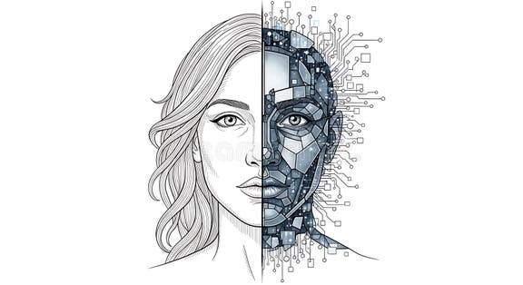 Human and AI Duality Explored through Striking Digital Art, Blending ...