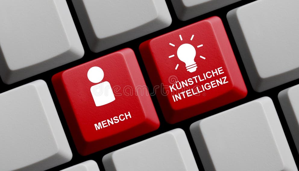 Human or AI German - Computer Keyboard 3d Illustration Stock ...