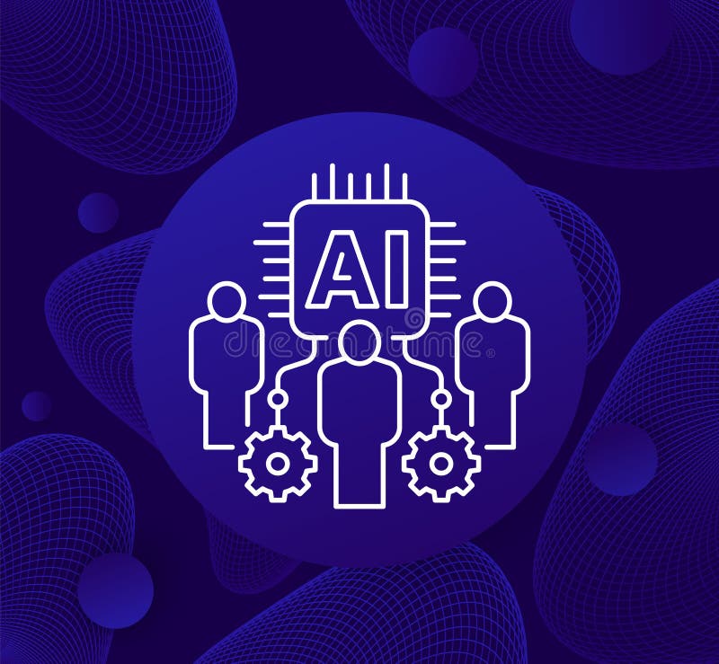 Human-AI Interaction Icon, Artificial Intelligence Stock Illustration ...