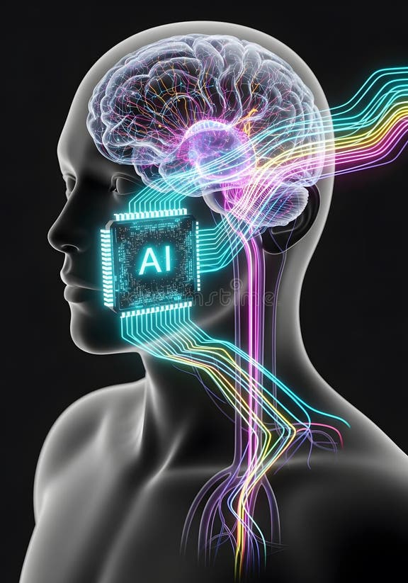 Human AI interface. stock illustration. Illustration of digital - 394177727