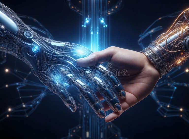 Generative AI Human-AI Machine Collaboration Hands Future Technology ...