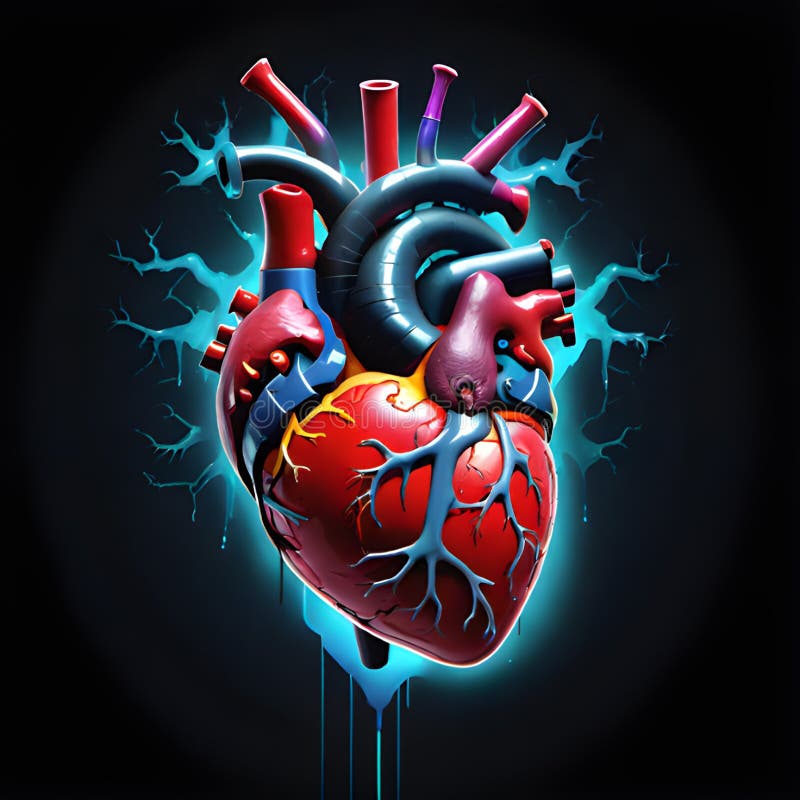 Human Anatomy Heart Human Organ. 3d Illustration Stock Illustration ...