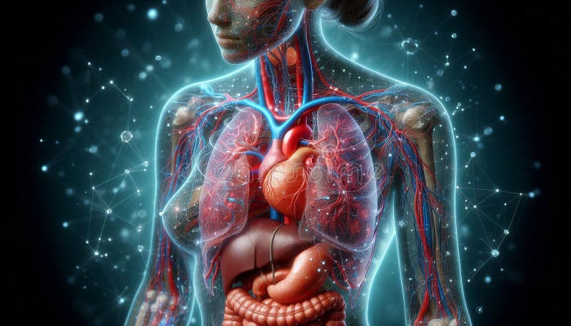 Human Anatomy with Internal Organs and Systems Stock Illustration ...