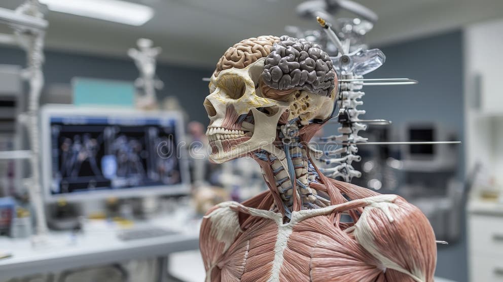 Human Anatomy Model Display in Science Lab Educational Content Vibrant ...