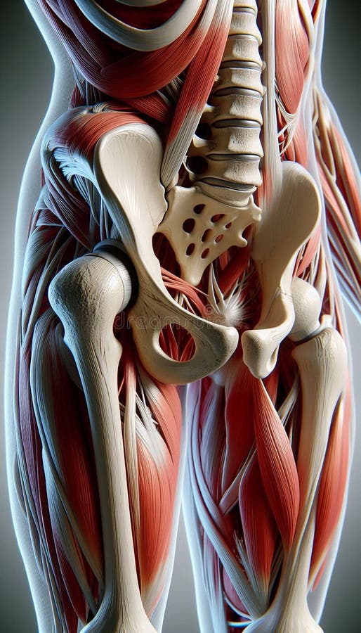 Human Anatomy Model Featuring Bone and Muscle Structure Stock ...