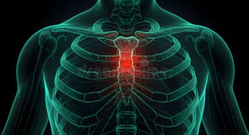 Human Anatomy Sternum Visualization: Detailed 3D Model of Rib Cage and ...