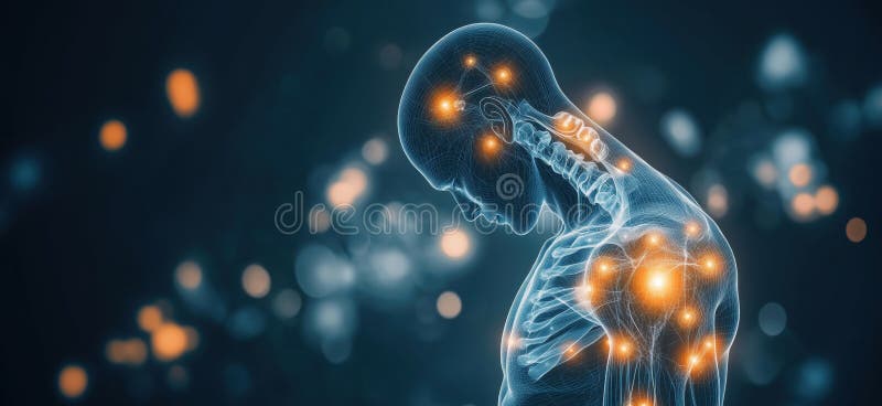 Human Anatomy Visualization with Glowing Neural Connections, Showcasing ...
